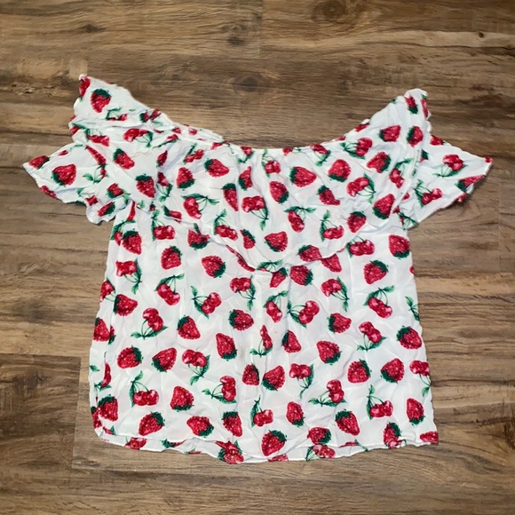 Tops | Strawberry And Cherry Top | Poshmark